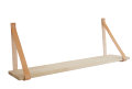 Hylde eg 120 x 20 cm m/læderstropper | Køb i jem & fix