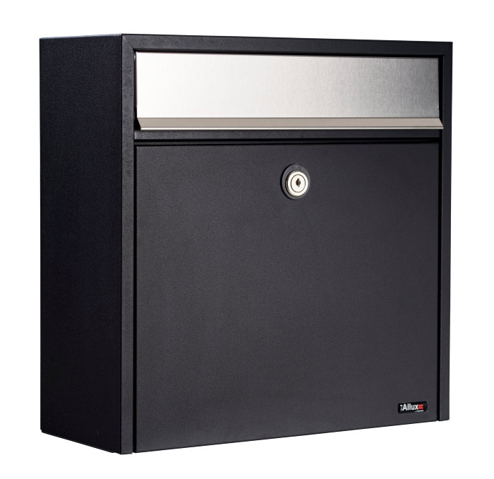 Allux postkasse 250 – sort m. rustfri klap | jem & fix