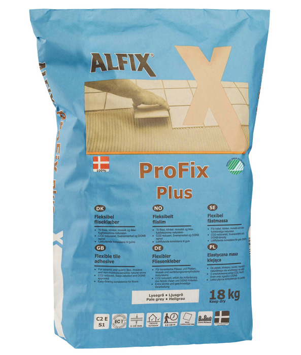 Alfix ProFix Plus fliseklæber lysegrå 18 kg | Køb hos jem & fix