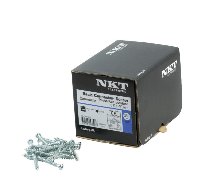 NKT Fasteners beslagskrue elforzinket 5,0 x 40 mm 350 stk. | jem & fix