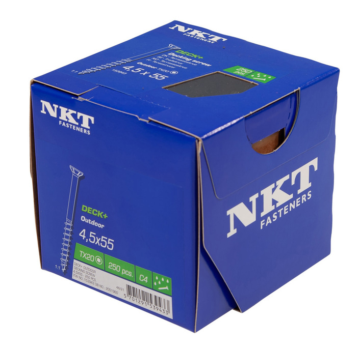NKT Fasteners DECK+ terrasseskrue 4,5 x 55mm 250 stk. | jem & fix