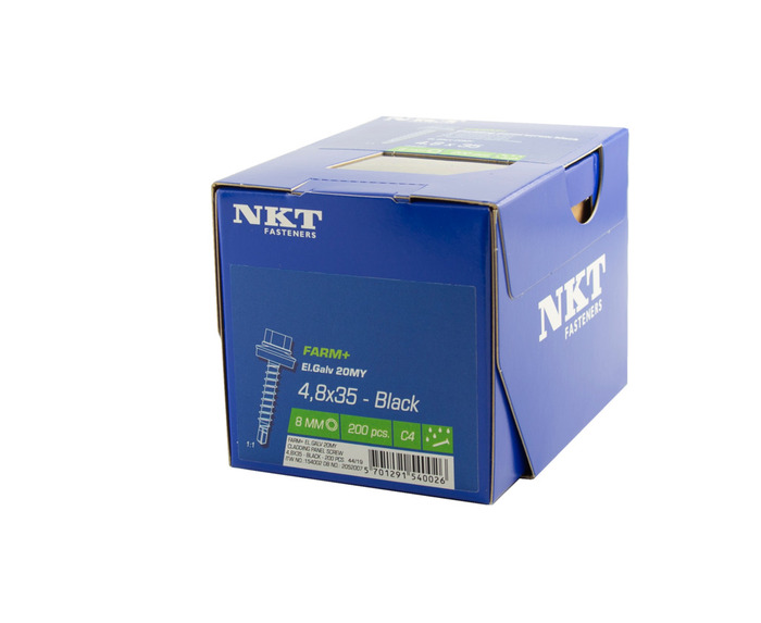 NKT Fasteners farmerskrue sort 4,8 x 35 mm 200 stk. | jem & fix