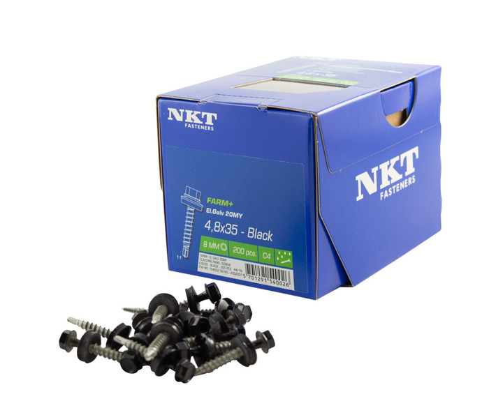 NKT Fasteners farmerskrue sort 4,8 x 35 mm 200 stk. | jem & fix
