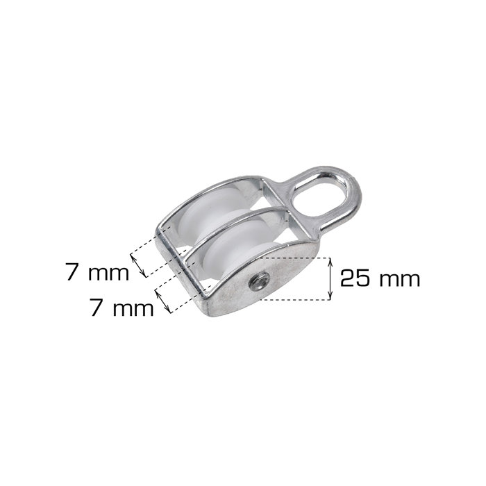 Blokrulle dobbelt elforzinket 7 mm | jem & fix