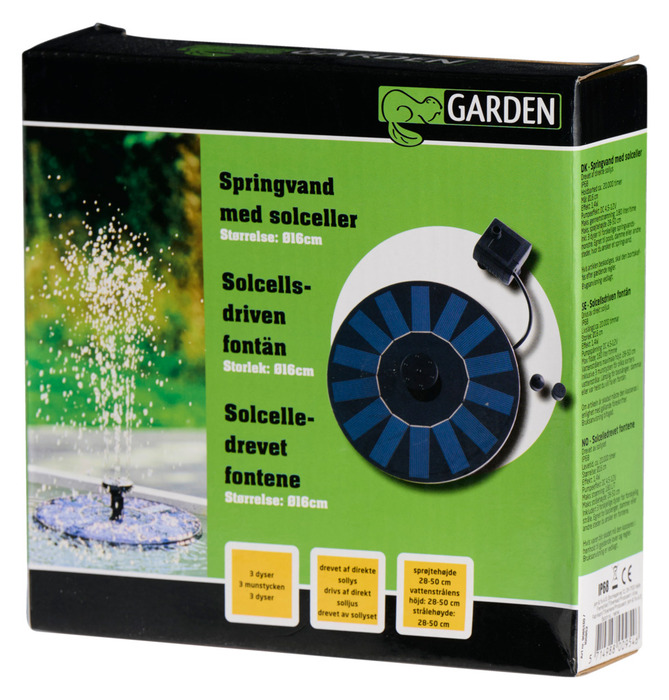 Springvand med solceller Ø16 cm | Køb hos jem & fix