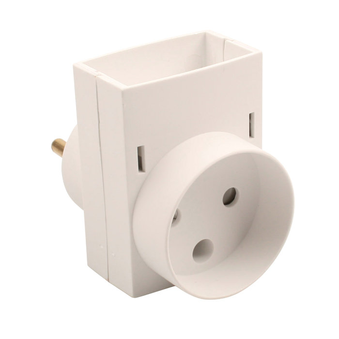 Dobbeltstik hvid D3 1F+1R - Elworks | Køb forgreningsstik i jem & fix