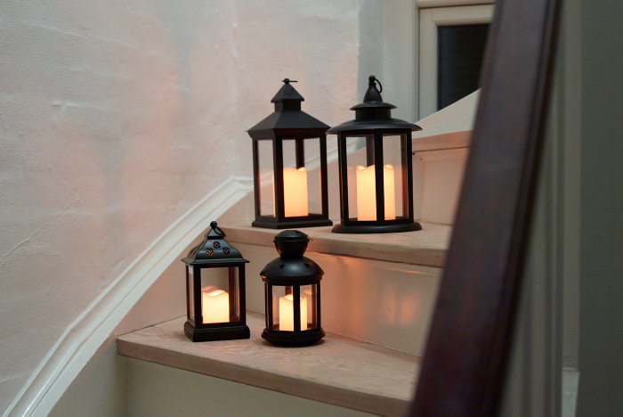 Lykt rund med LED-kubbelys | jem & fix