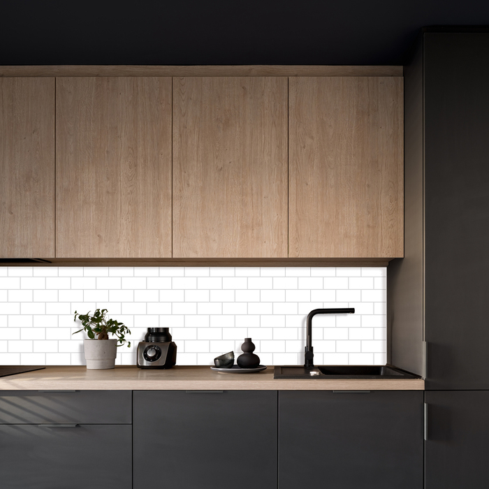 Kitchenline kjøkkenplate 610x610 – White Brick | jem & fix