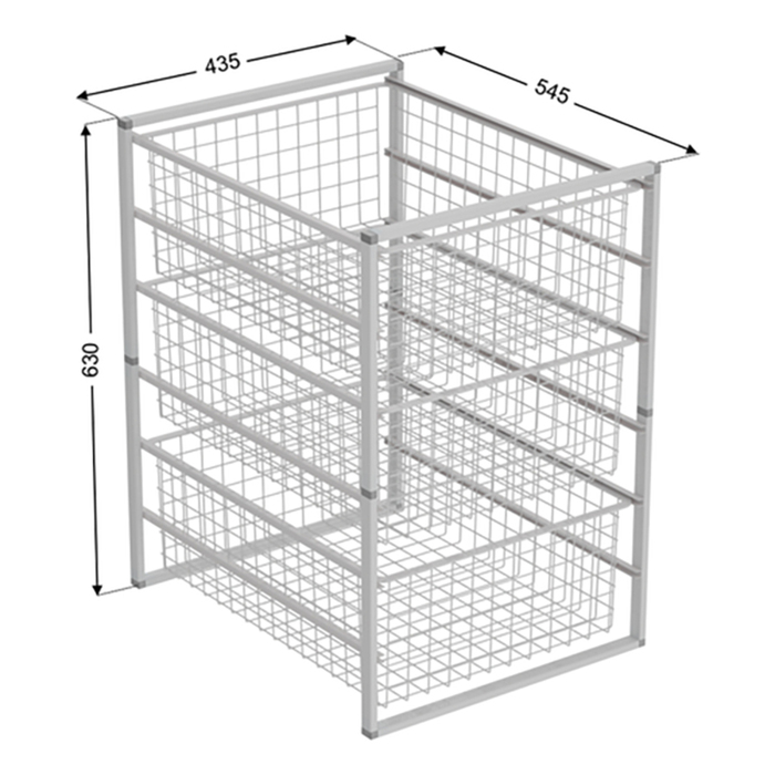 Trådkurver med stativ 63 x 43,5 x 54,5 cm | jem & fix