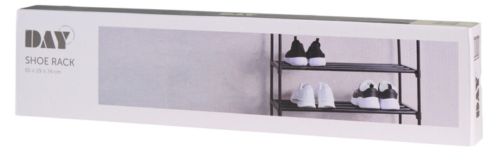 Skohylla Svart 4 hyllpan 65 x 74 cm