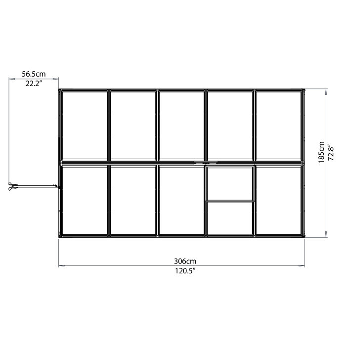 Växthus Mythos 5,66 m² 306 x 185 x 208 cm till billigt pris - jem & fix